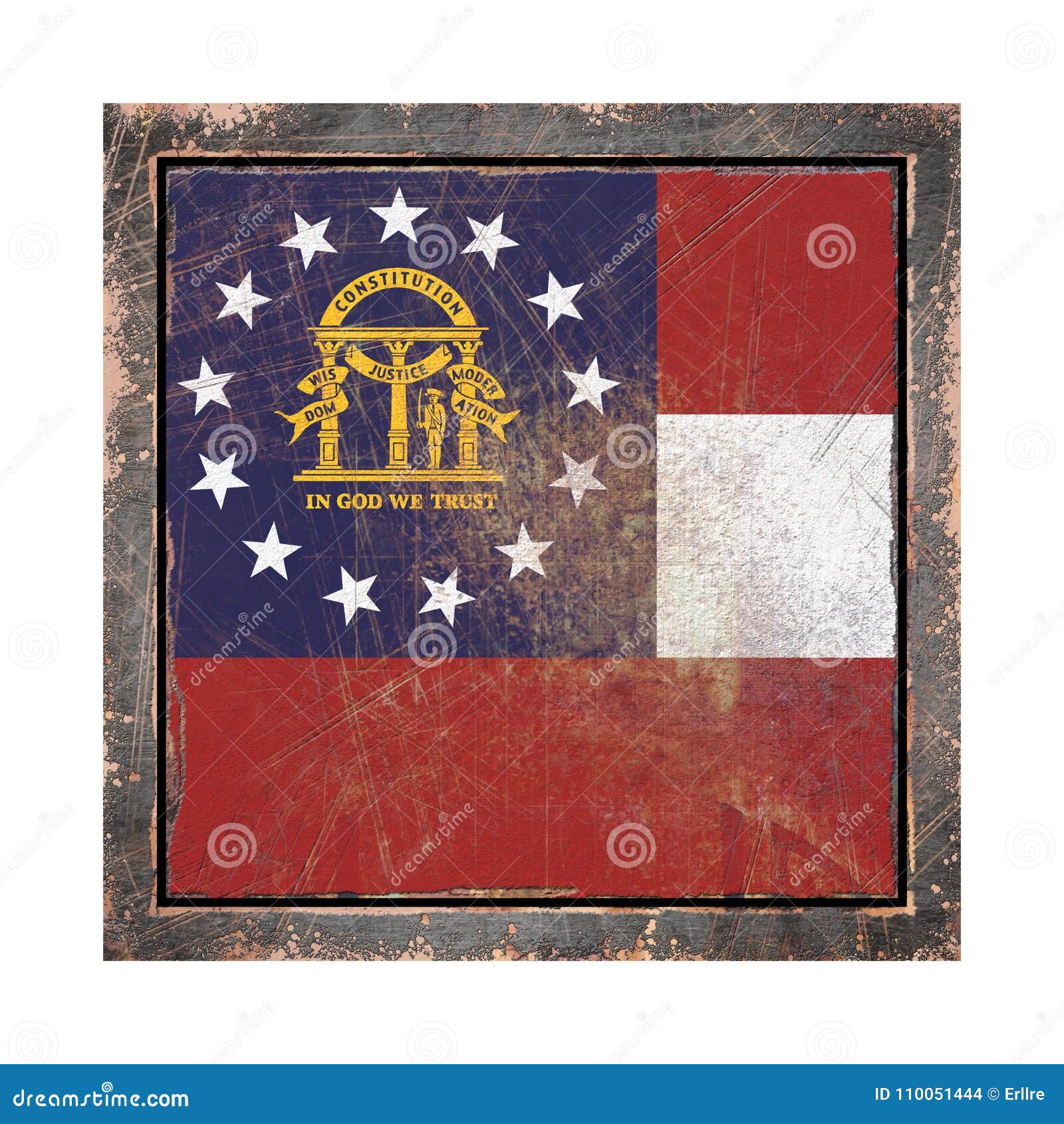 Old Georgia flag stock illustration. Illustration of american - 110051444