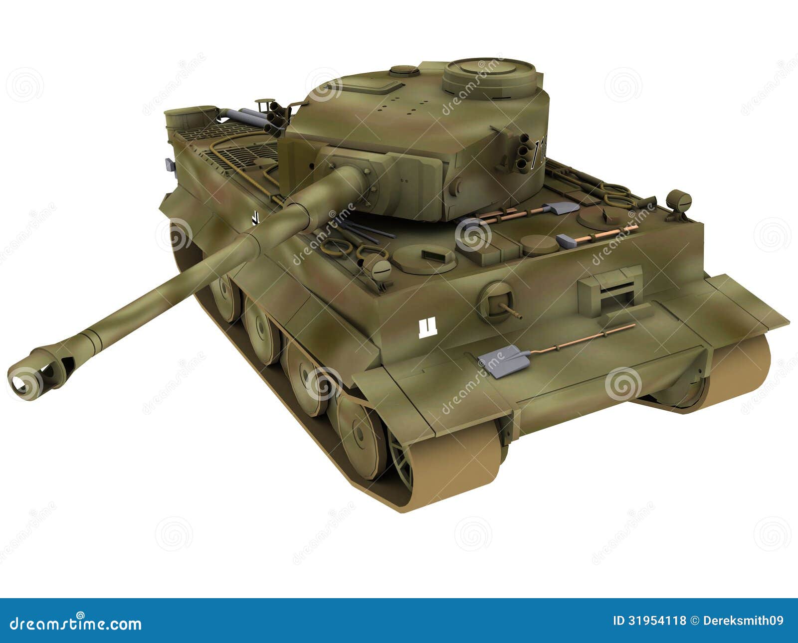 3d Rendering of a German Tiger Tank Stock Illustration - Illustration ...