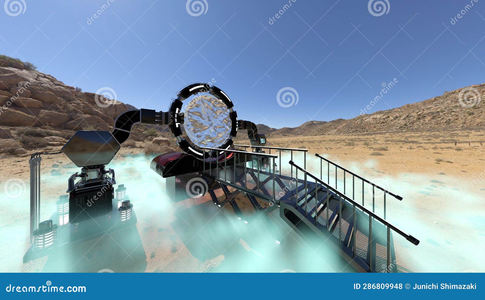 3D Rendering of the Giant Lens Device Stock Illustration - Illustration ...