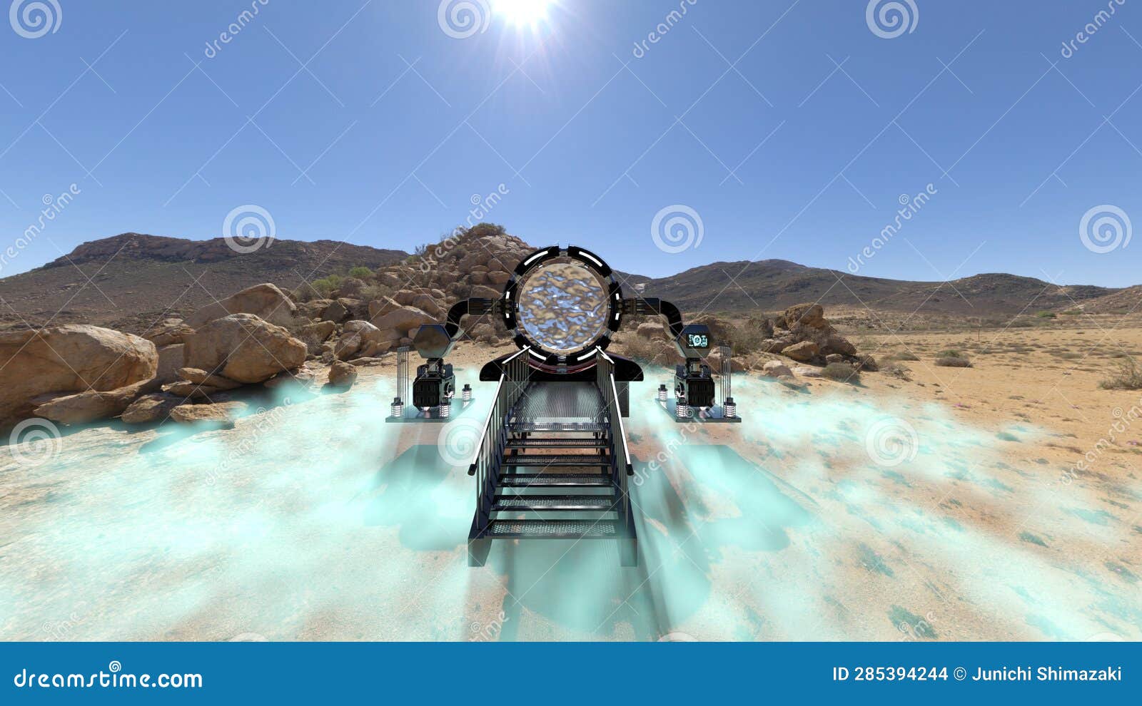 3D Rendering of the Giant Lens Device Stock Illustration - Illustration ...