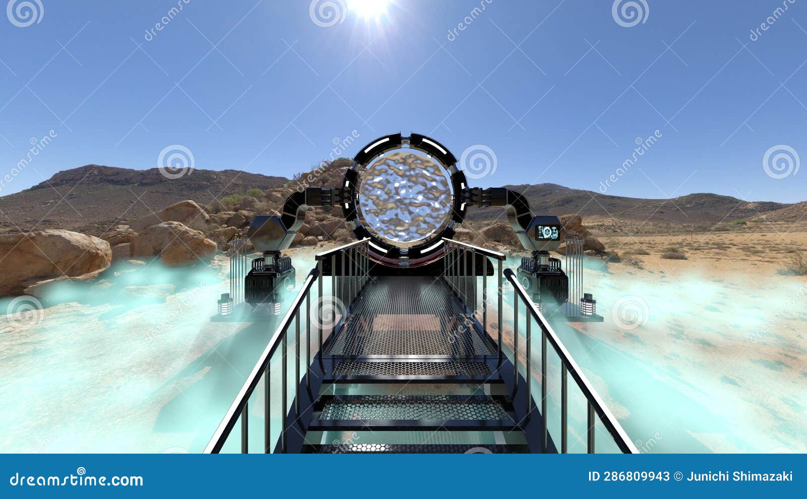 3D Rendering of the Giant Lens Device Stock Illustration - Illustration ...