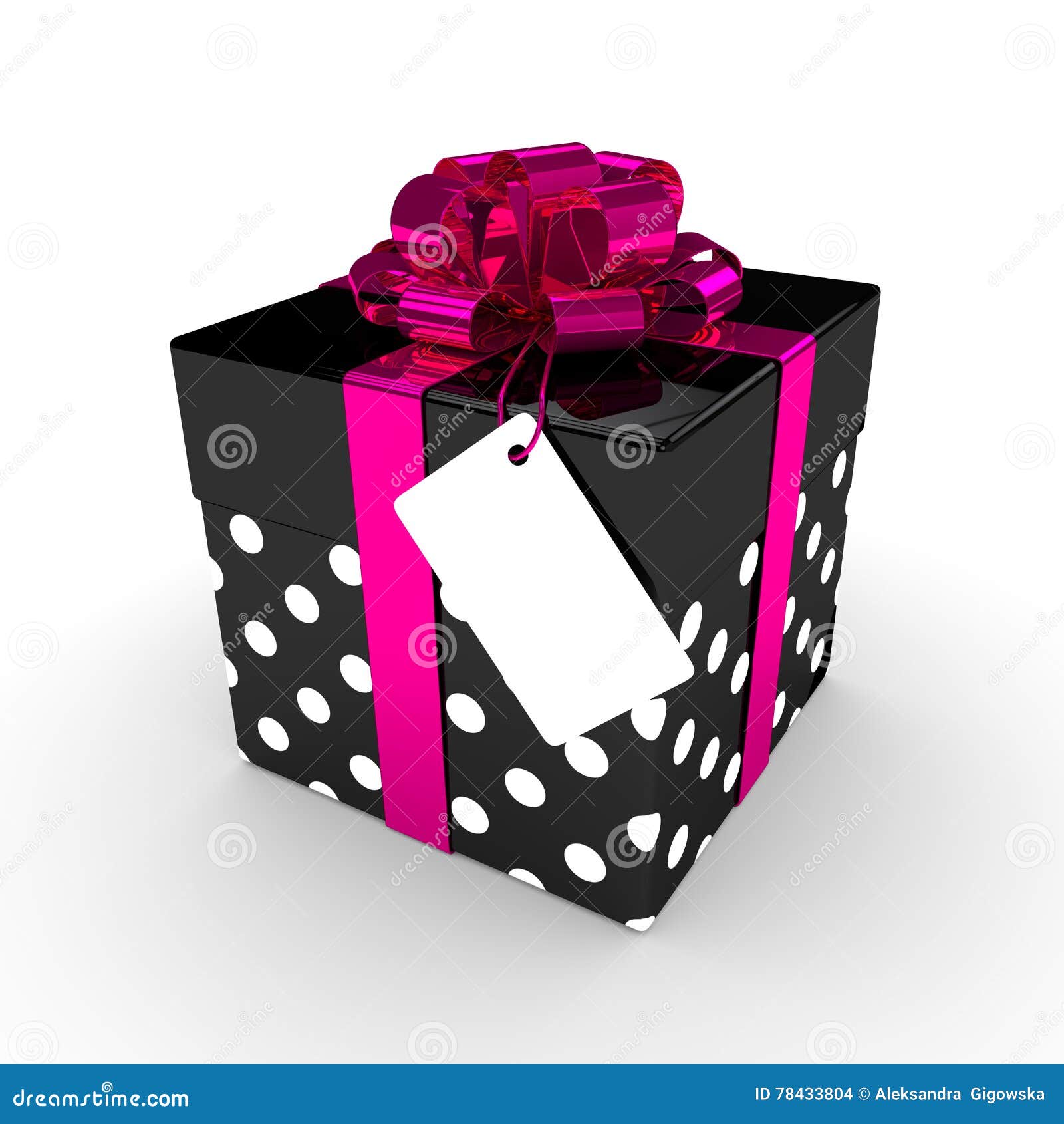 3d Rendering of Gift Box with Label Over White Stock Illustration ...