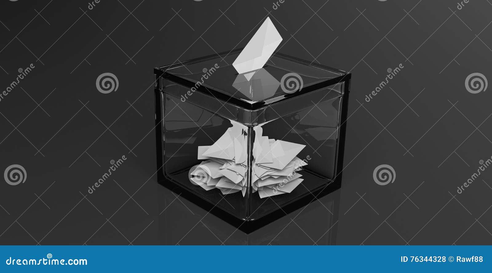 3d Rendering Glass Ballot Box Stock Illustration - Illustration of ...