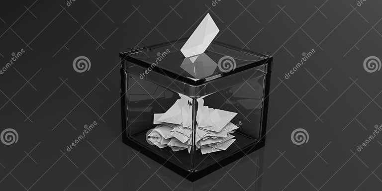 3d Rendering Glass Ballot Box Stock Illustration - Illustration of ...