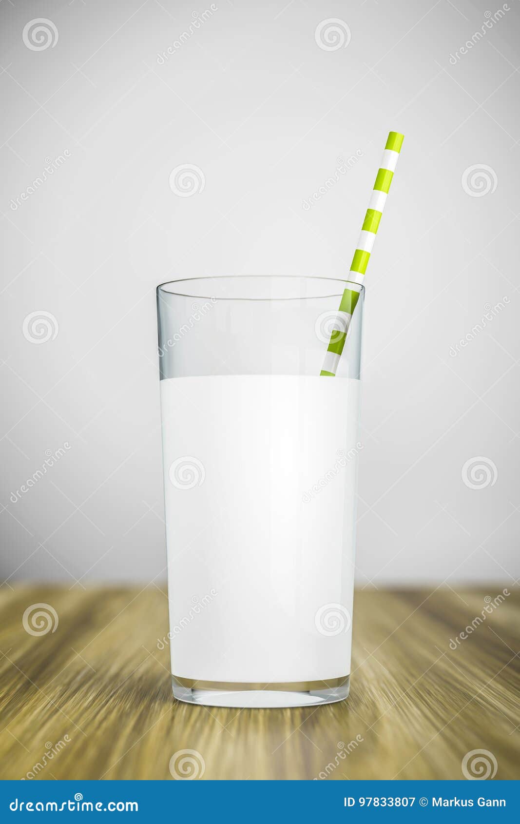A Glass Of Milk With A Green Straw Stock Illustration Illustration Of Beverage Closeup 97833807
