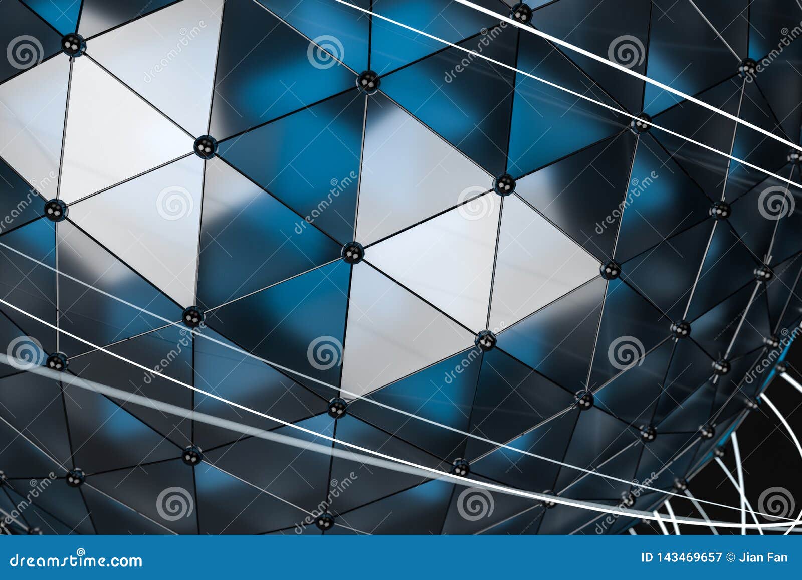 3d Rendering, Global Lines and Triangle Shapes Stock Illustration ...