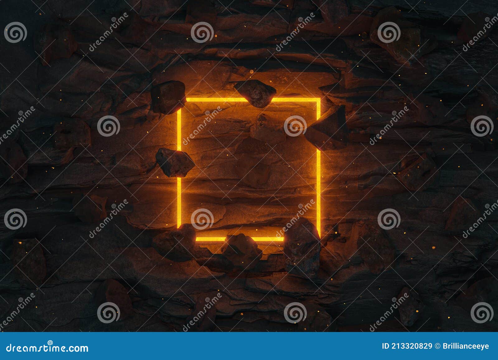 Glow Square Frame. Gold Luxury Banner Isolated On Transparent ...