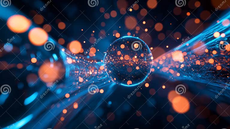 3D Rendering of Glowing Fluid Collision in Zero Gravity Environment ...