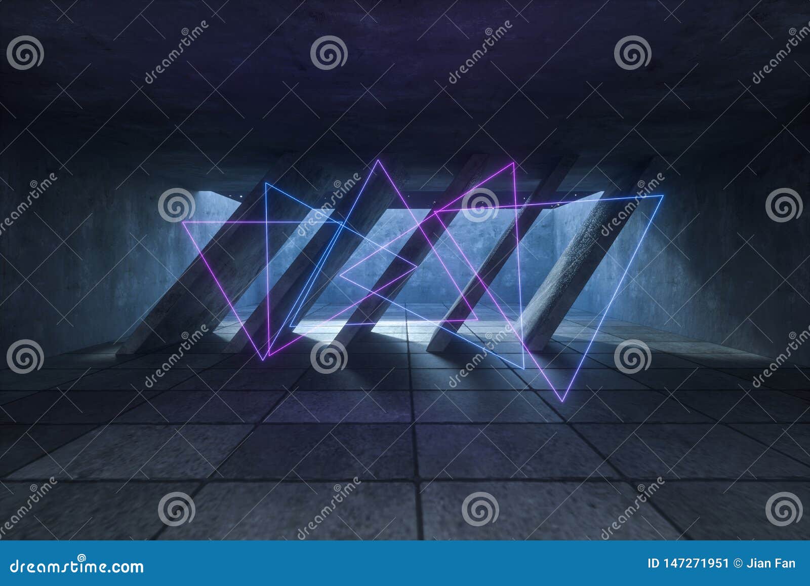 3d Rendering, Glowing Magic Lines in Abandoned Room, Dark Background ...