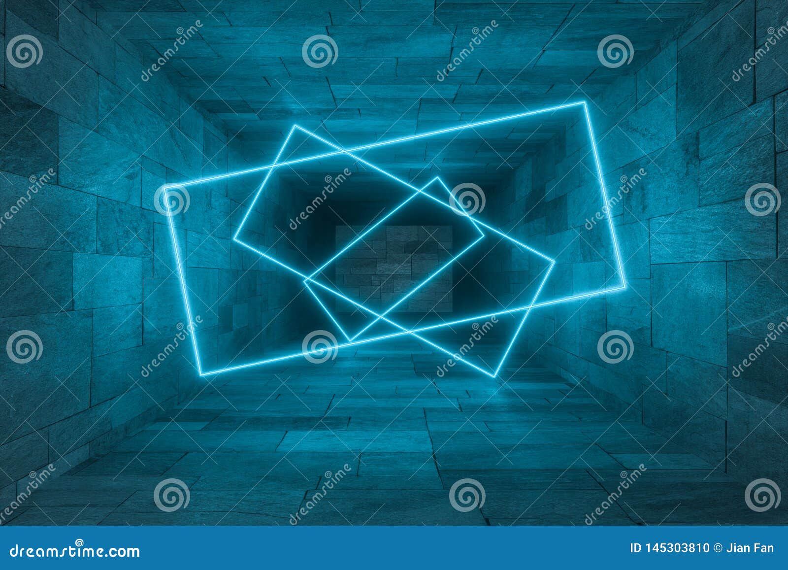 3d Rendering, Glowing Magic Lines in Anbanoned Room, Dark Background ...