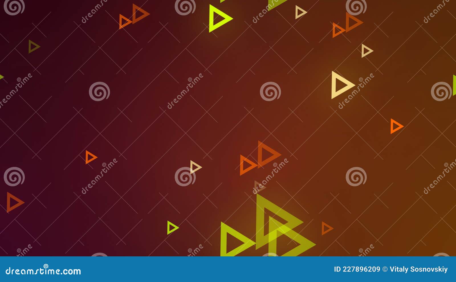 3D Rendering of Glowing Multi-colored Triangles in Space Located at ...