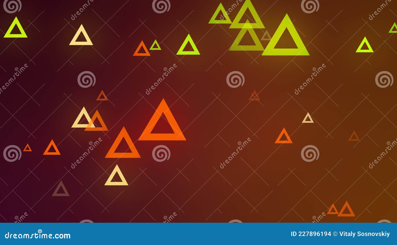 3D Rendering of Glowing Multi-colored Triangles in Space Located at ...