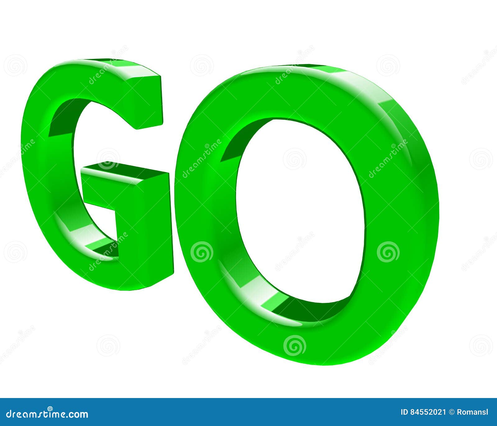 3d Rendering GO Text. 3d Illustration. Stock Illustration ...