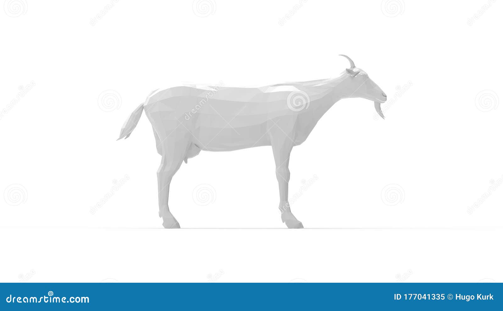 3D Rendering of a Goat Farm Animal Small Computer Generated Isolated ...