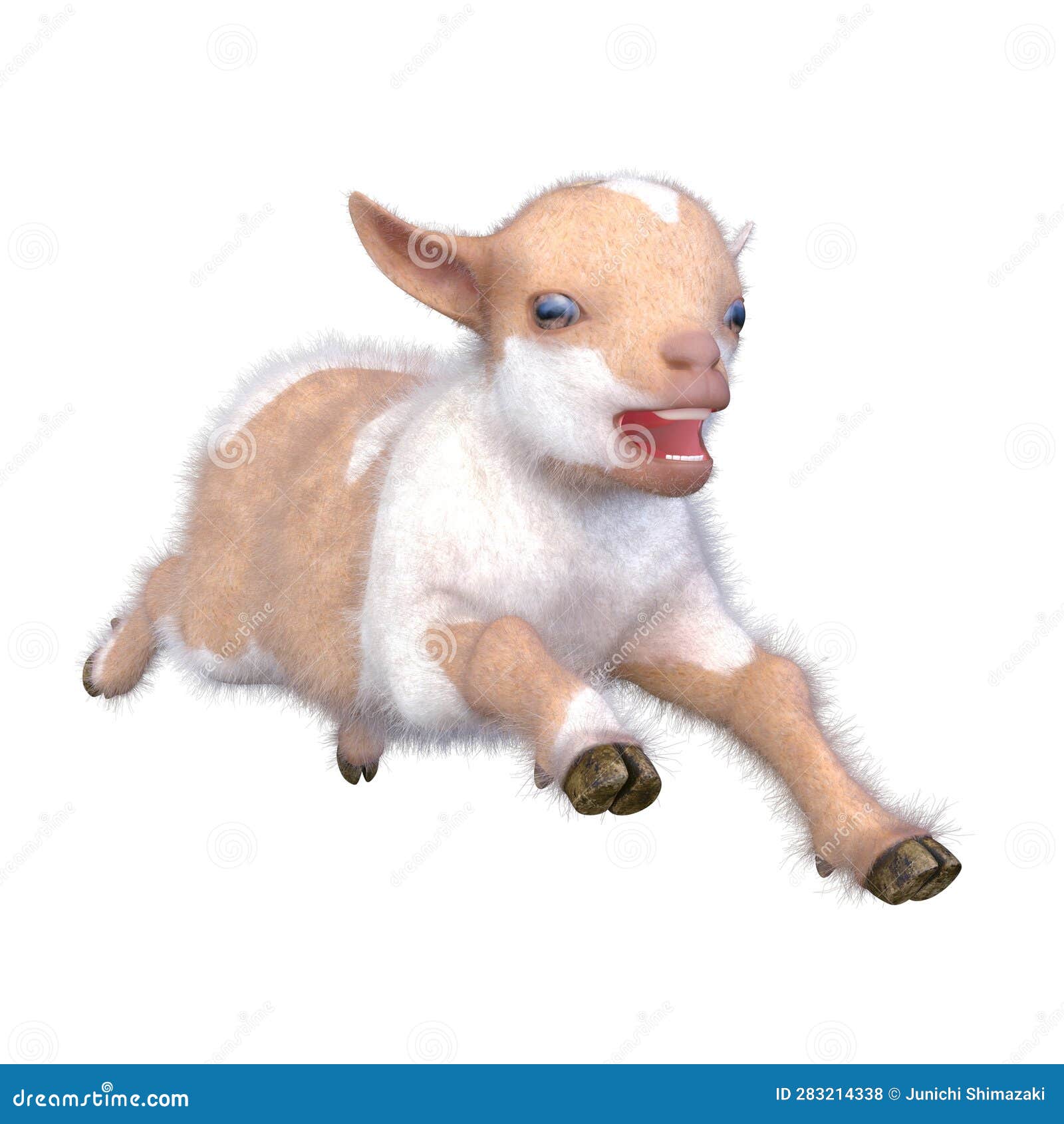 3D rendering of a goatling stock illustration. Illustration of pose ...