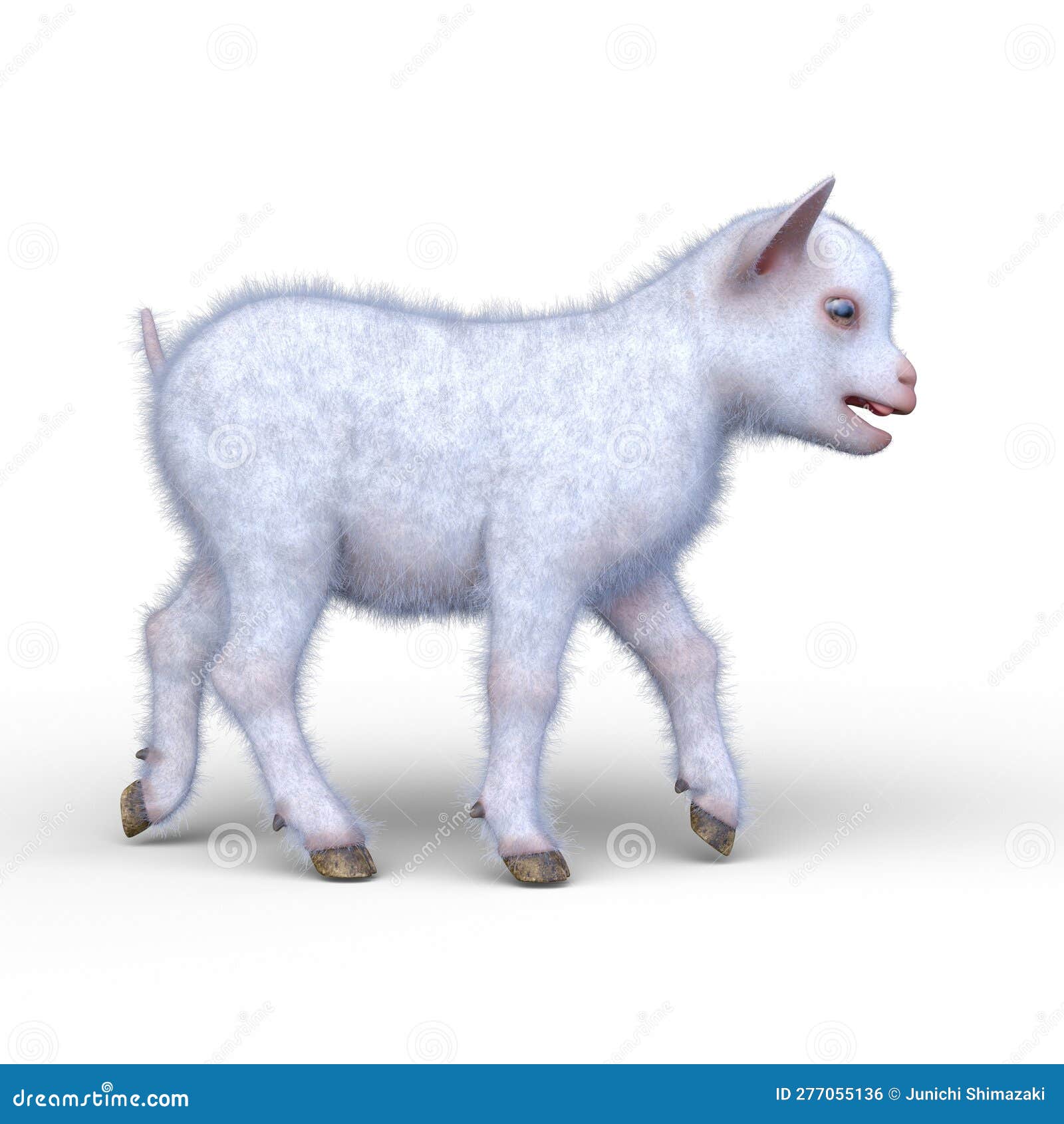 3D rendering of a goatling stock illustration. Illustration of child ...