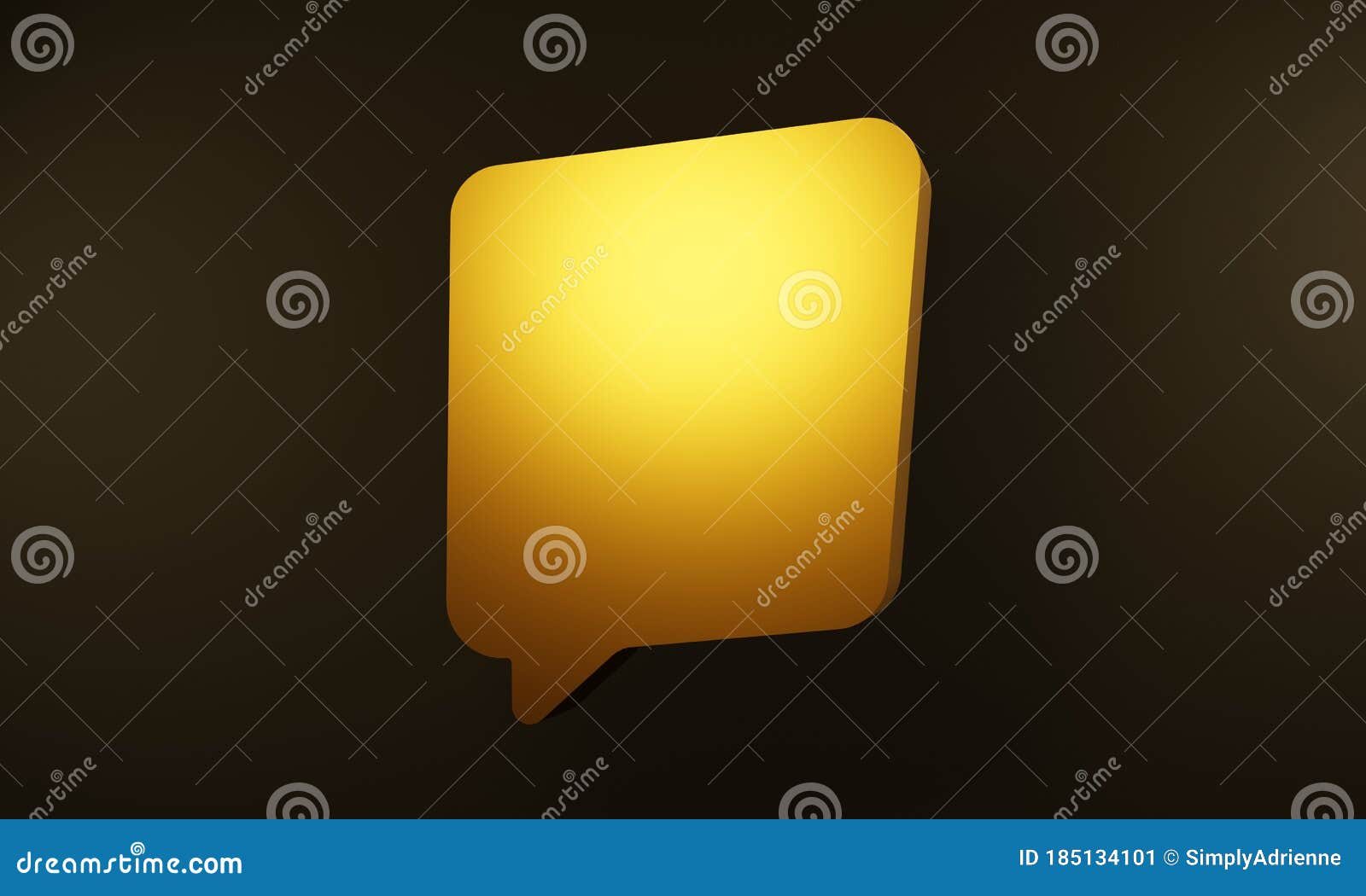 3D Rendering of Gold Chat or Speech Bubble or Balloon Stock ...