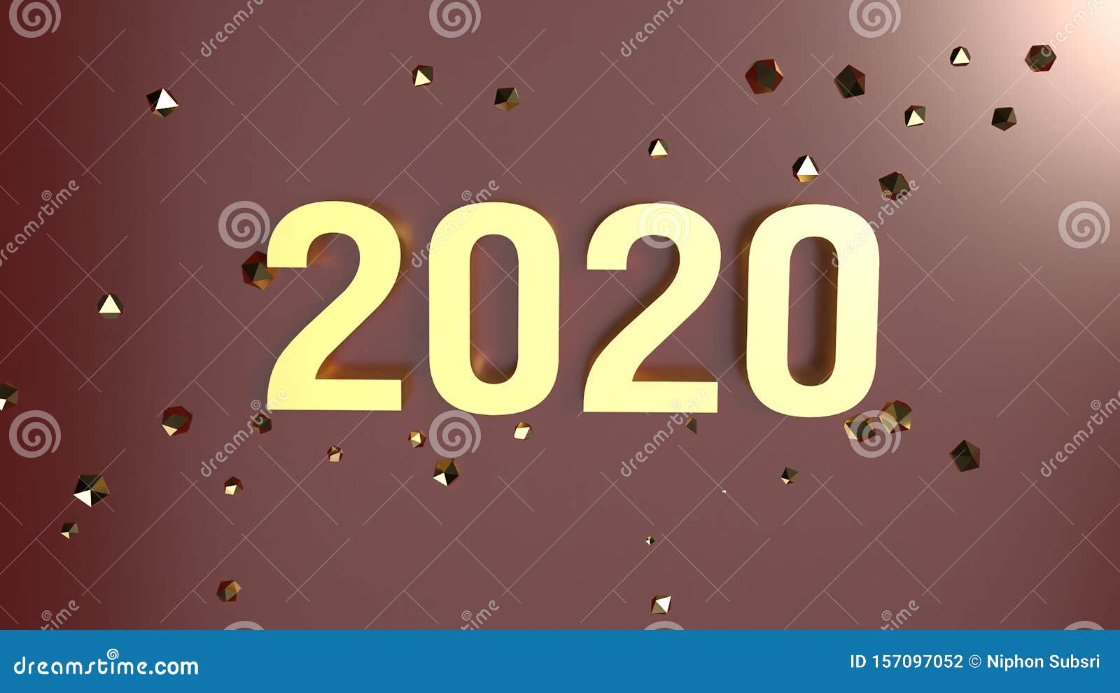 3d Rendering 2020 Gold Number for New Year Concept Stock Illustration ...