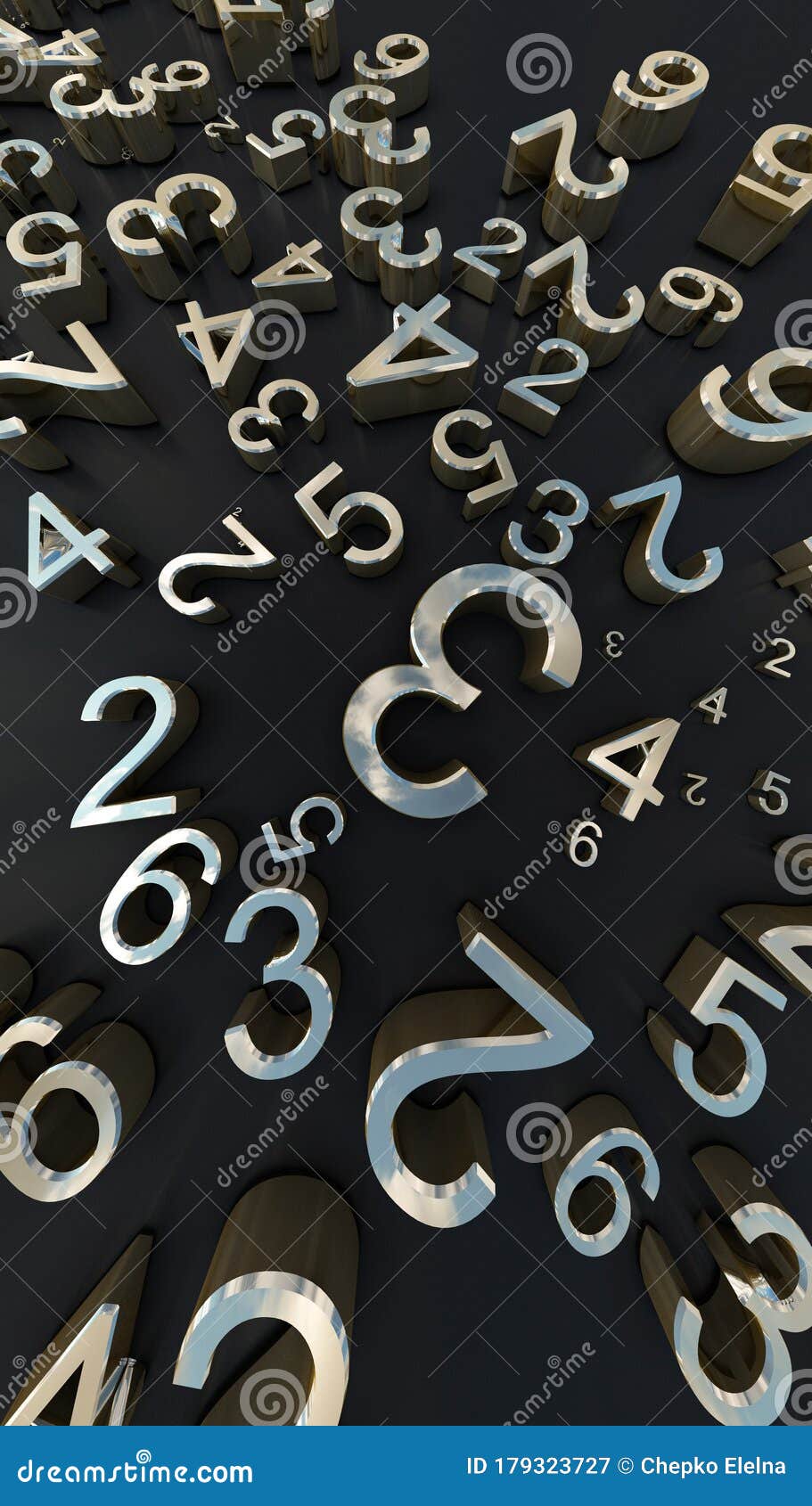3d Rendering Gold Numbers on Black Background Stock Illustration ...