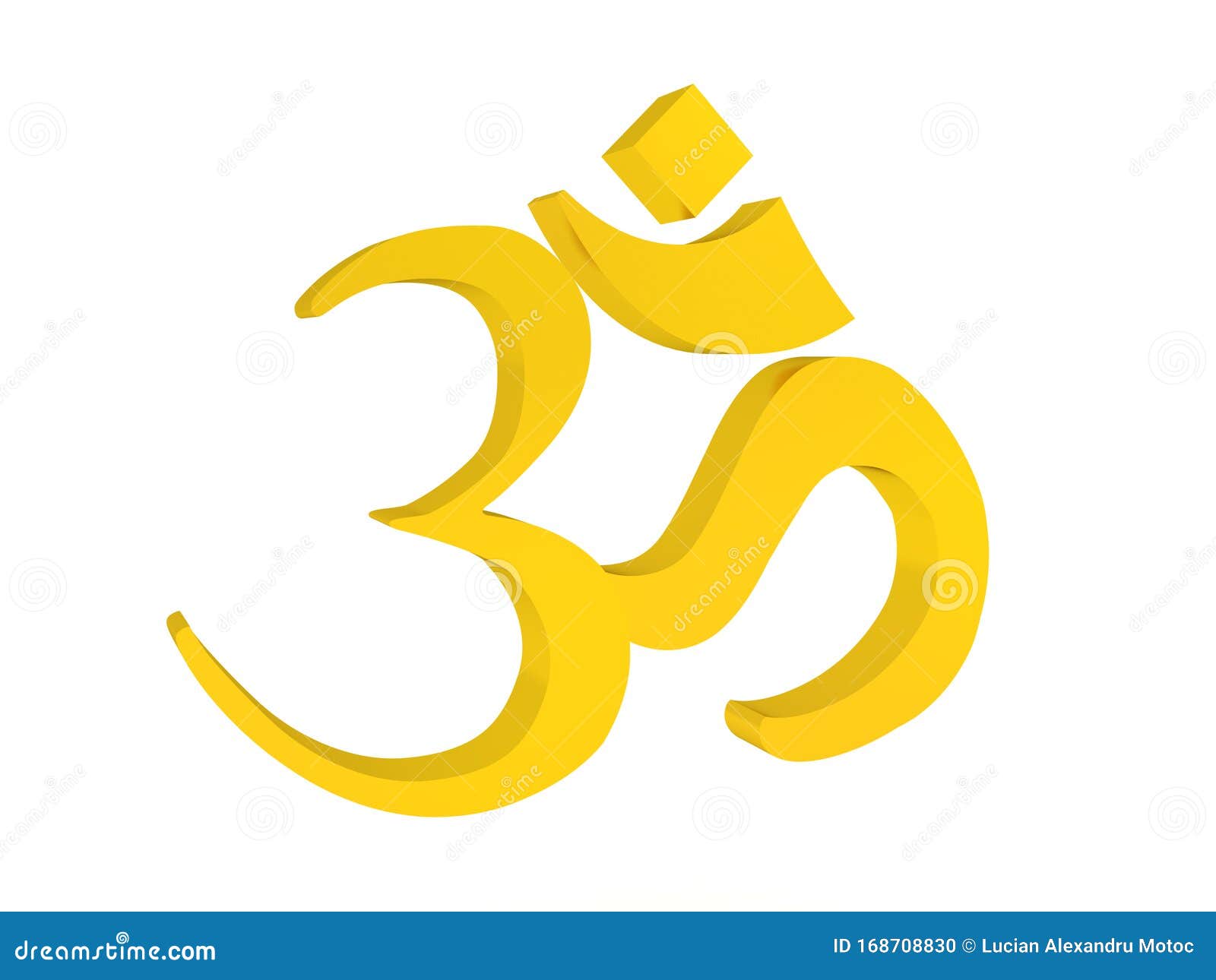 3D Rendering of Gold OM Symbol Stock Illustration - Illustration of ...
