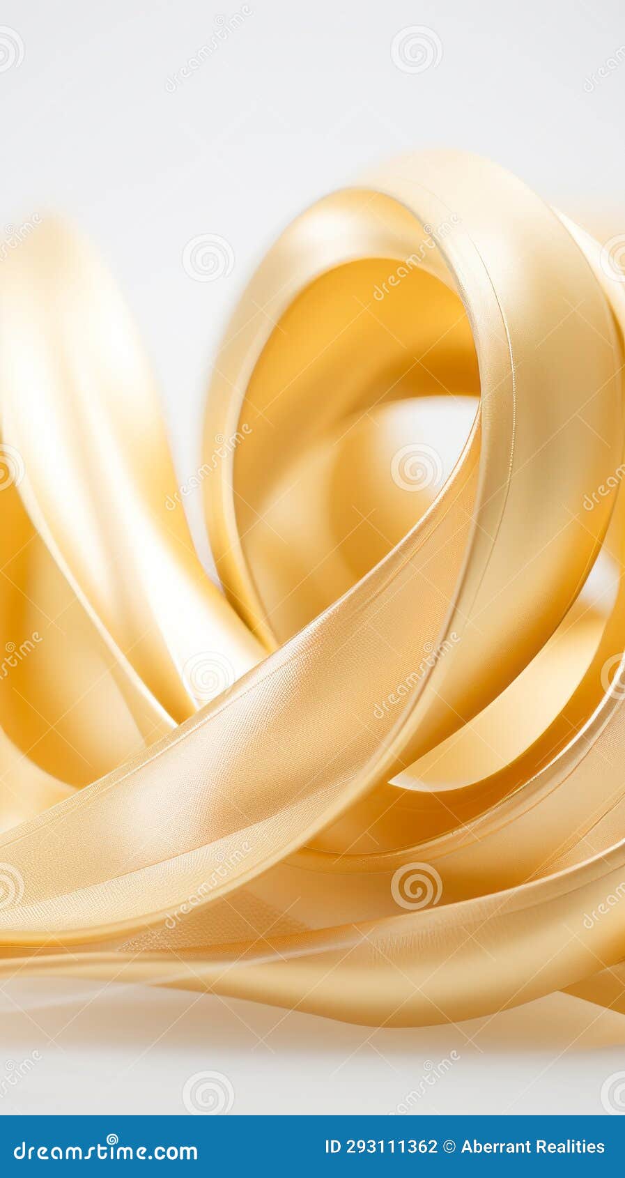 3d Rendering of Gold Ribbon on White Background Stock Illustration ...