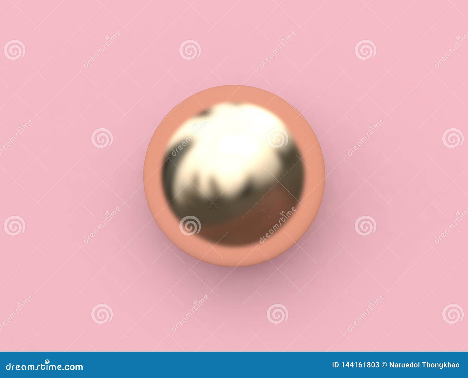 3d Render Gold Sphere-round Abstract Minimal Pink Background-scene ...