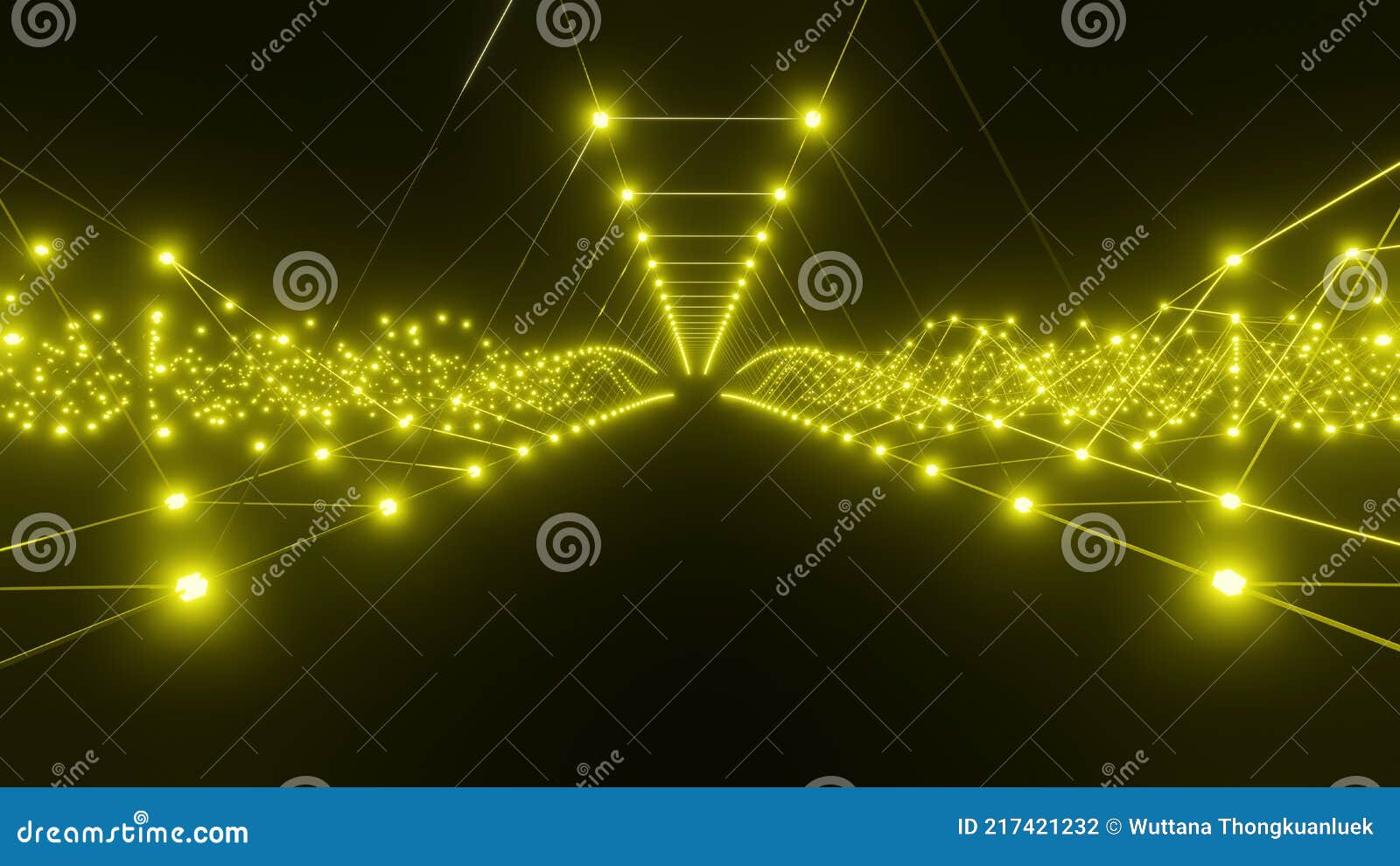 3d Rendering Golden Background Light Wire Frame Abstract Light Effect ...