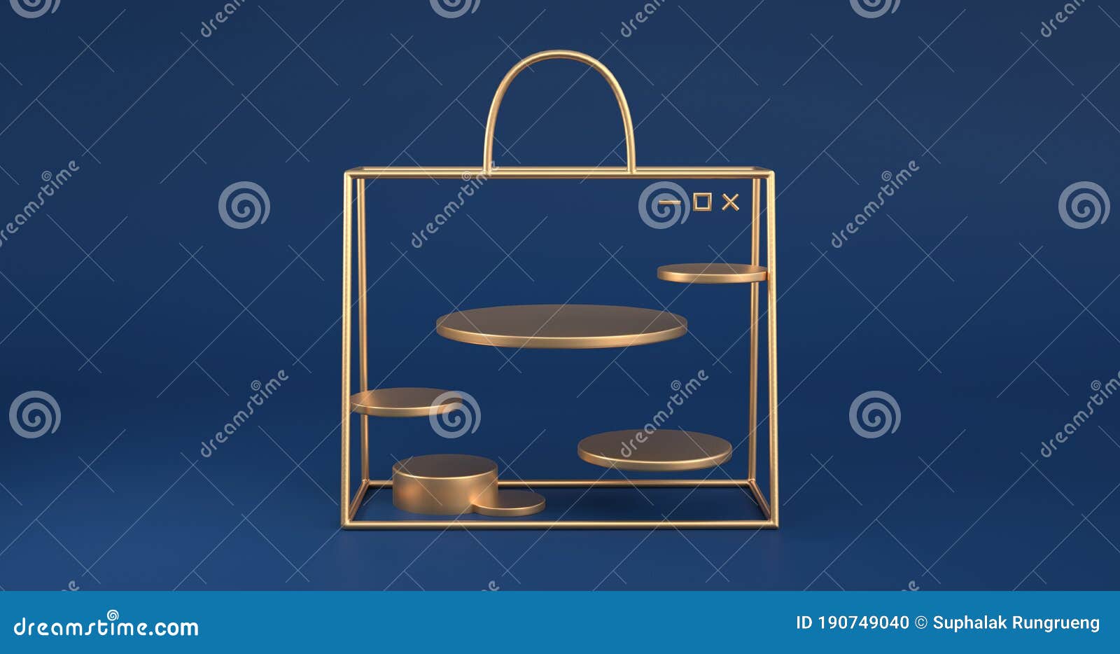 3d Rendering of the Golden Bag Outline Stock Illustration ...