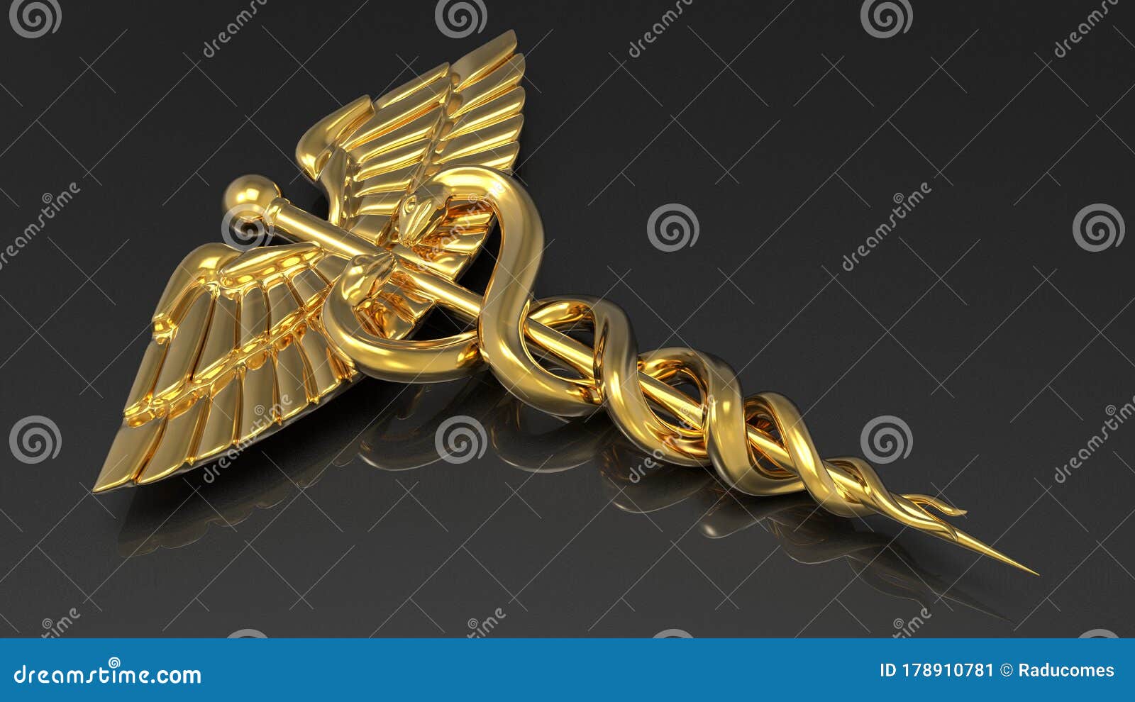 Golden Caduceus Medical Symbol Royalty-Free Stock Image | CartoonDealer ...