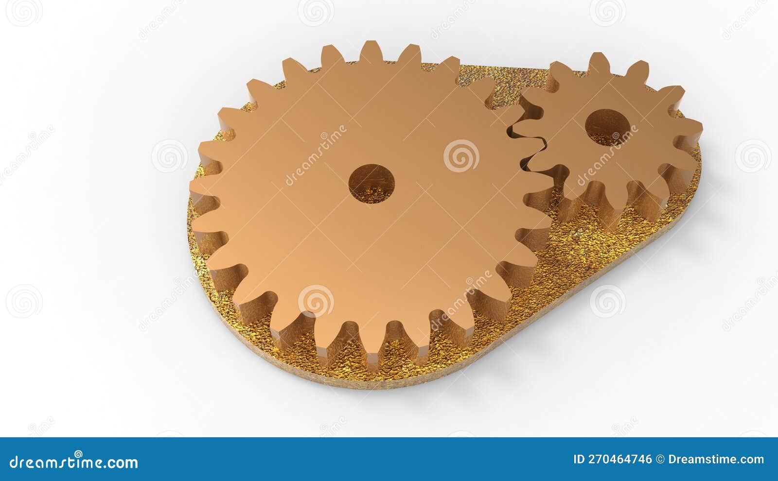 3D Rendering - Golden Gears Assembly Stock Illustration - Illustration ...