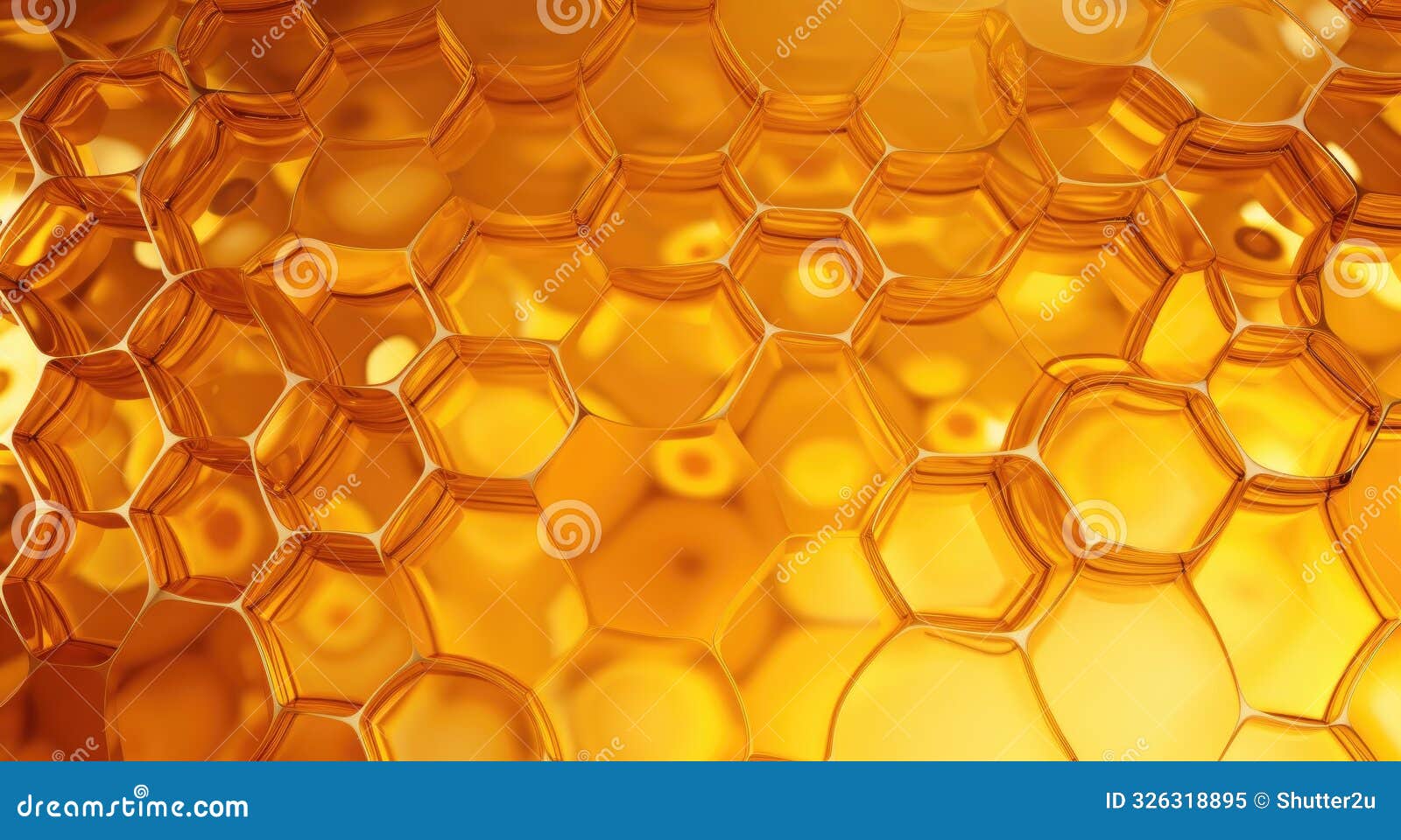 3D Rendering of a Golden Honeycomb Structure Stock Illustration ...