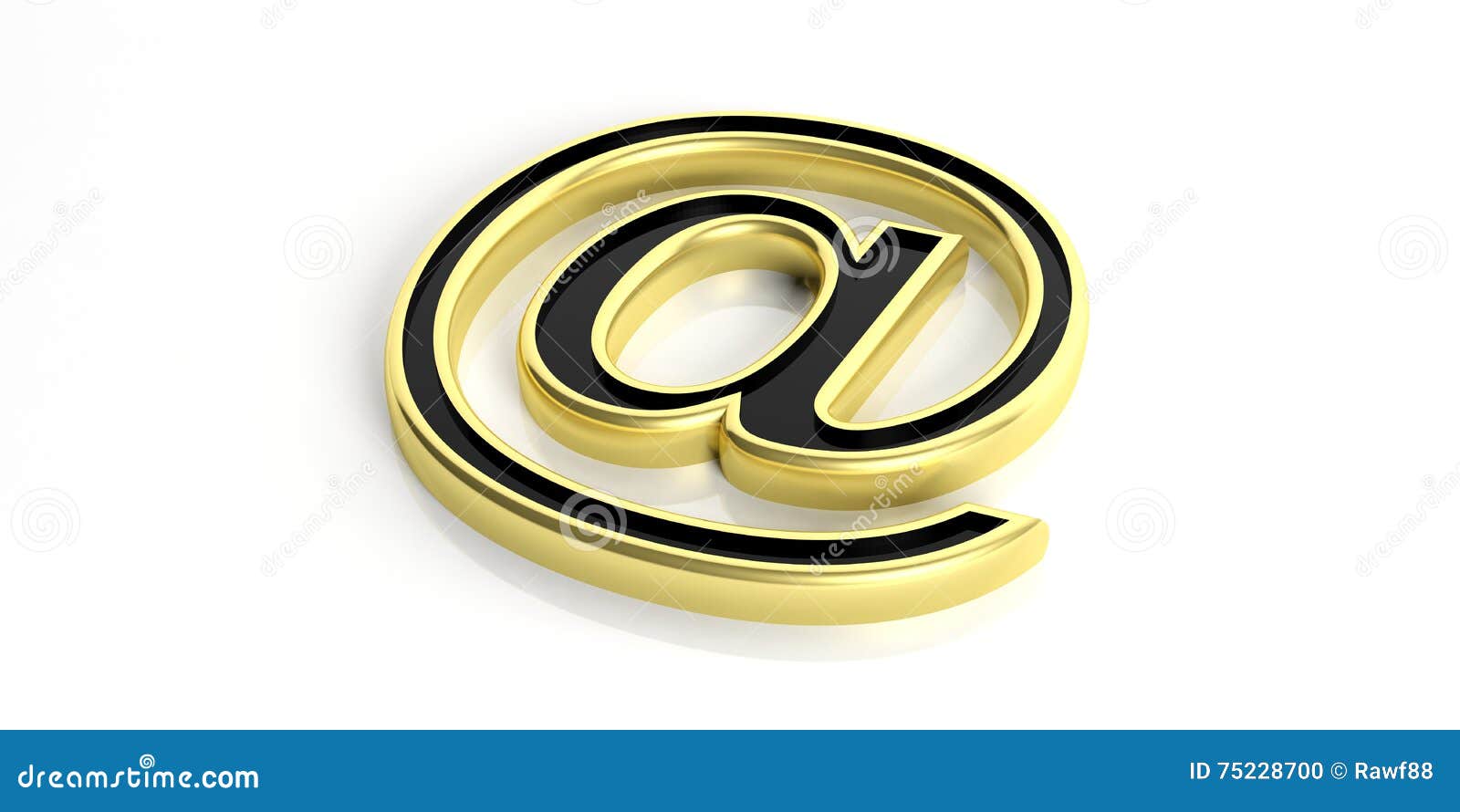3d Rendering Golden Mail Symbol on White Background Stock Illustration ...