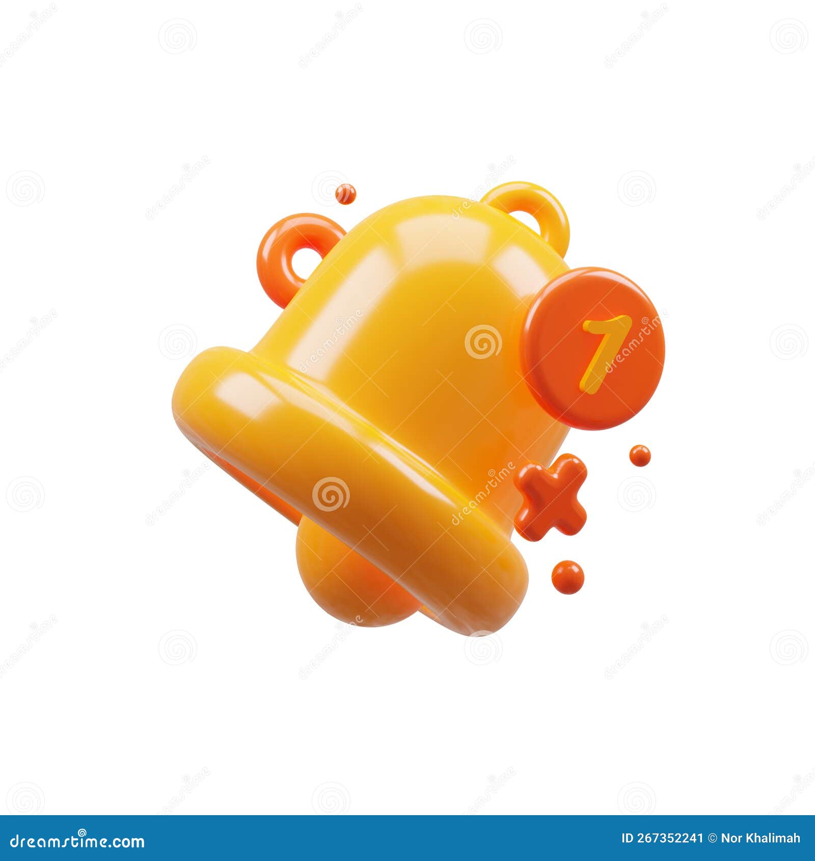 3D Rendering Golden Notification Bell Stock Illustration - Illustration ...