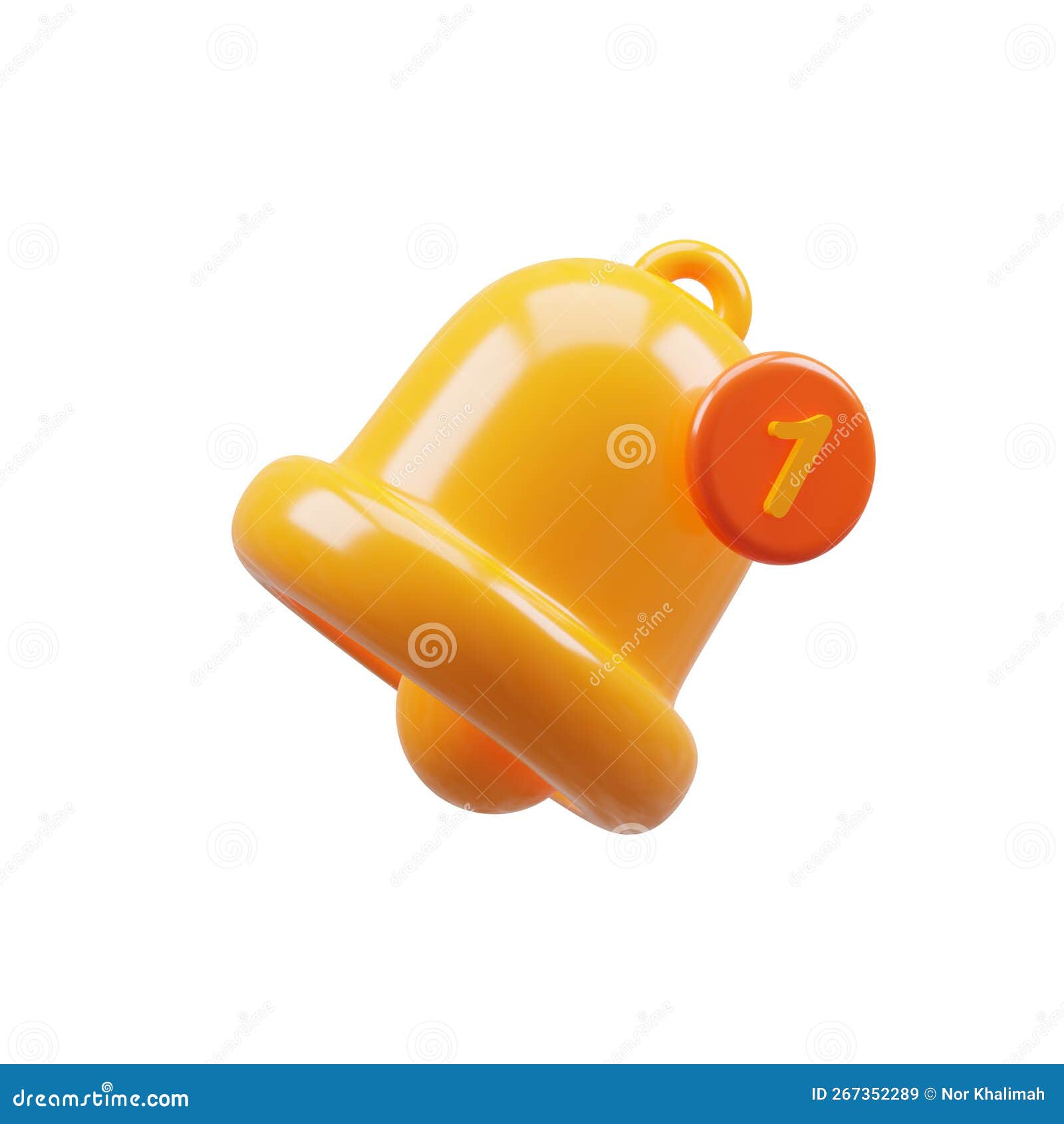 3D Rendering Golden Notification Bell Stock Illustration - Illustration ...