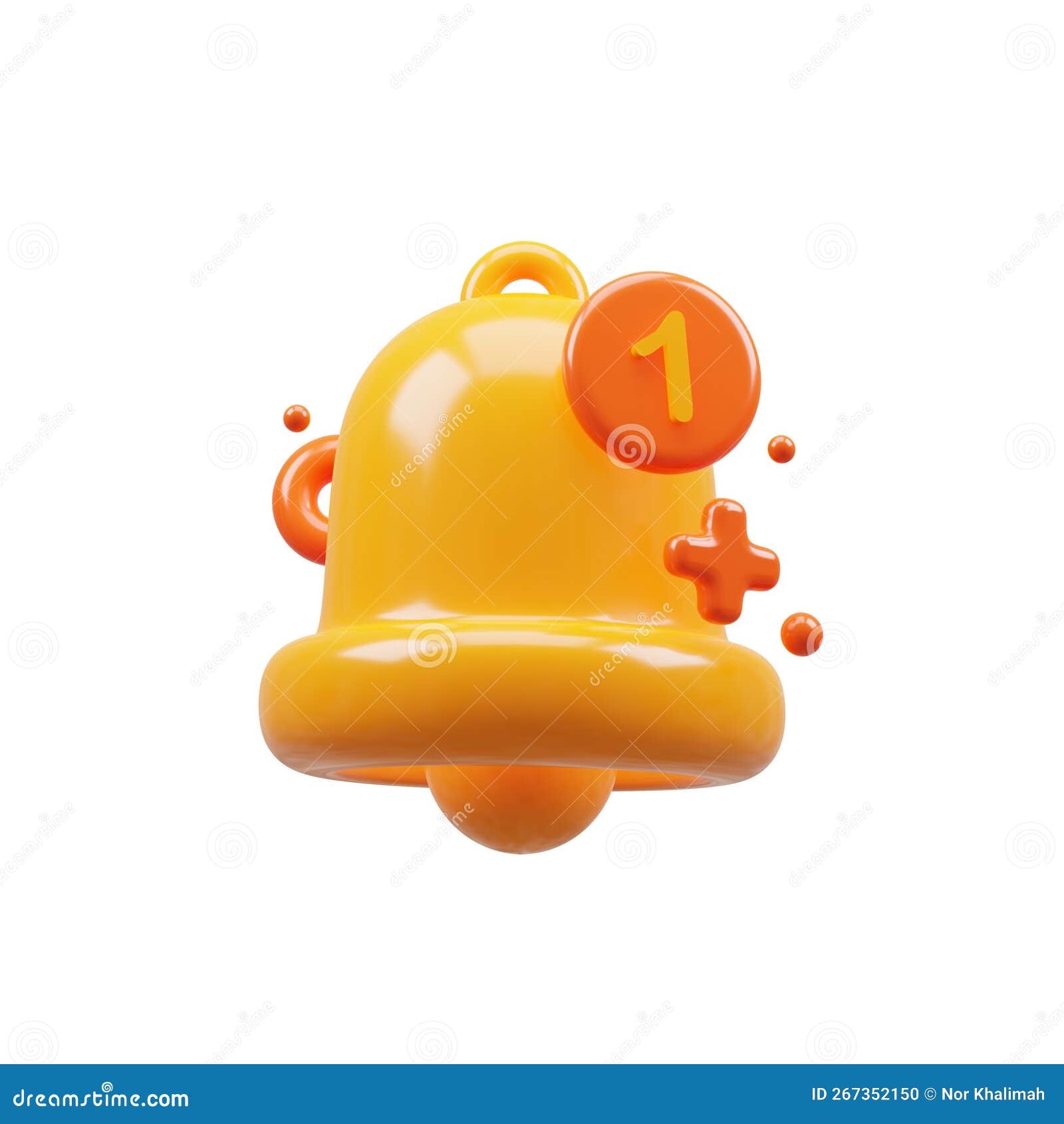 3D Rendering Golden Notification Bell Stock Illustration - Illustration ...