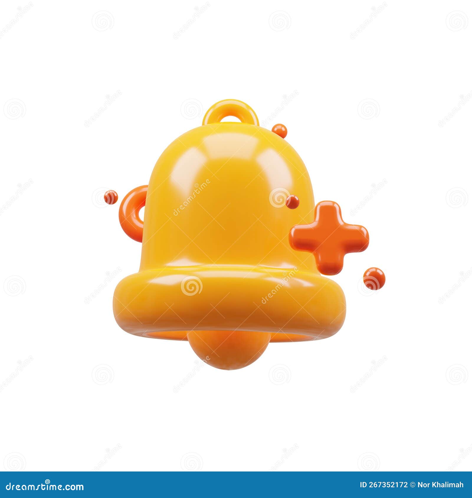 3D Rendering Golden Notification Bell Stock Illustration - Illustration ...