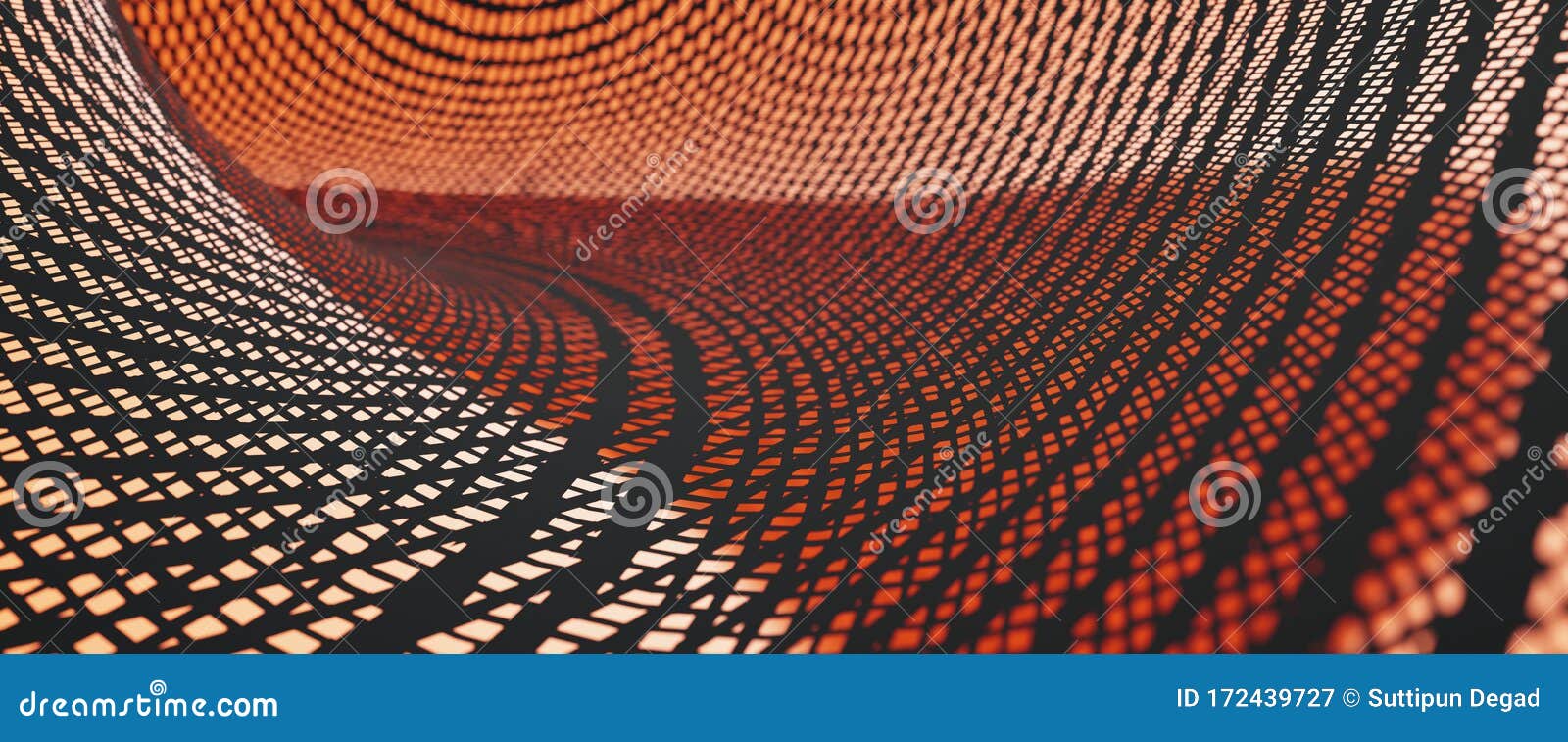 3d Rendering Golden Pattern Wave Abstract Technology Stock Illustration ...