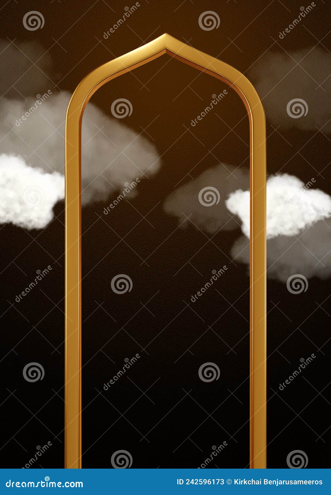 3D Rendering, Golden Pillar Frame Design 120 Stock Illustration ...