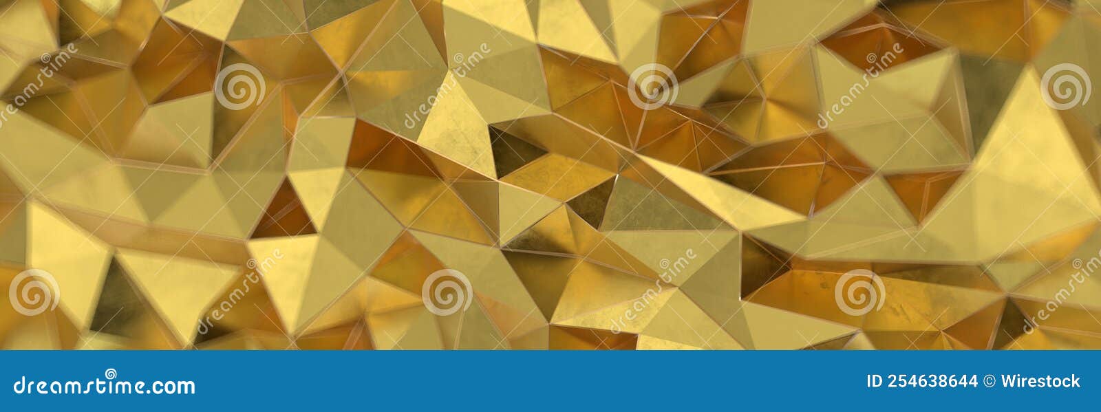 3D Rendering of Golden Polygon Wall Stock Illustration - Illustration ...