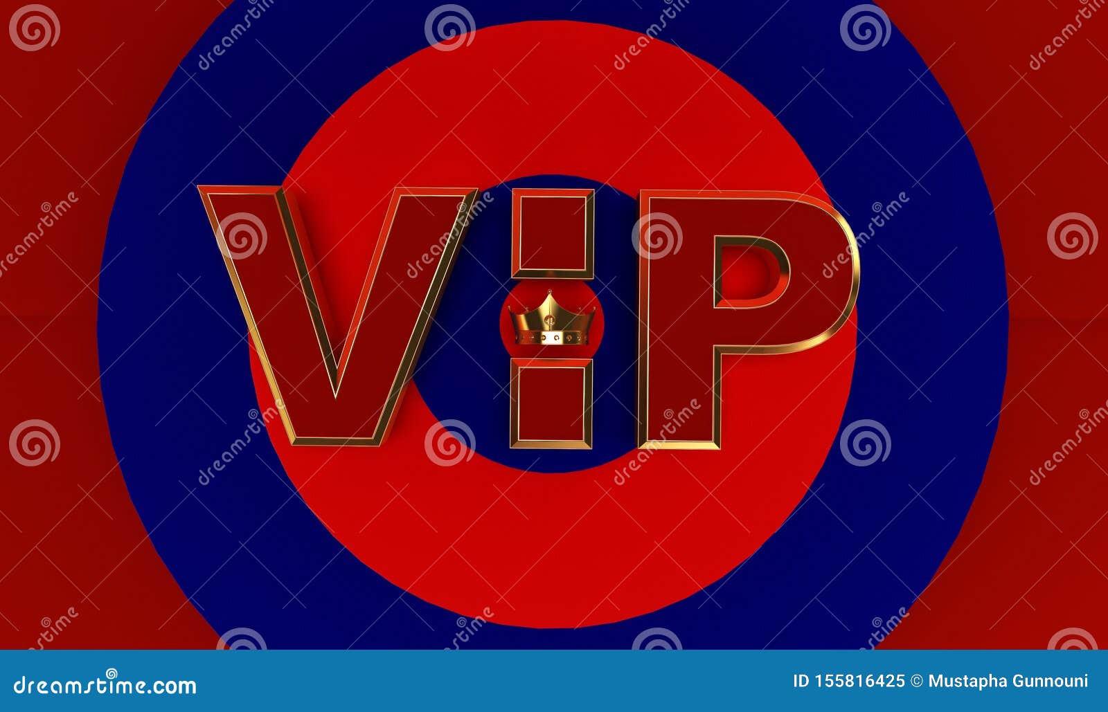 3D Rendering of Golden VIP Withe Crown, Stock Illustration ...