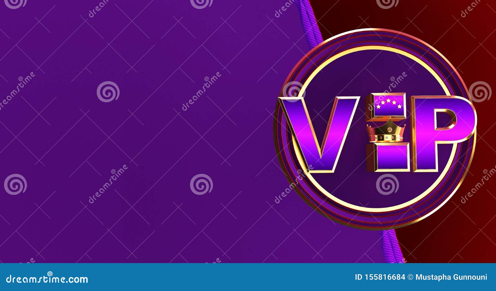3D Rendering of Golden VIP Withe Crown Stock Illustration ...