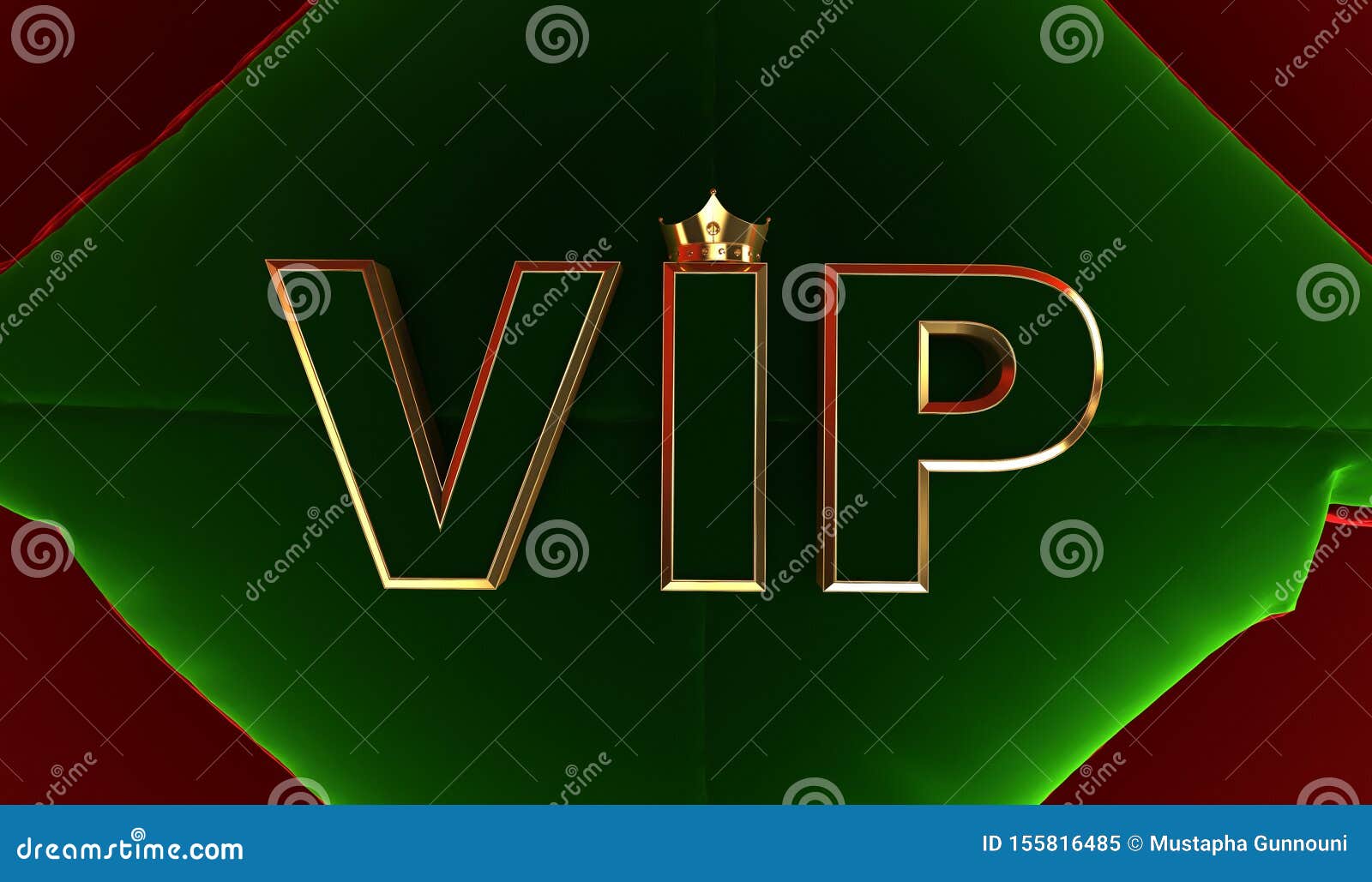 3D Rendering of Golden VIP Withe Crown, Stock Illustration ...