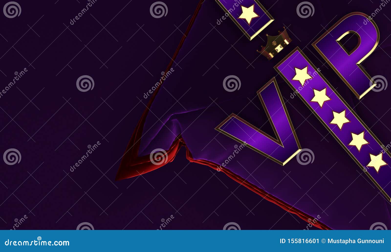 3D Rendering of Golden VIP Withe Crown, Stock Illustration ...