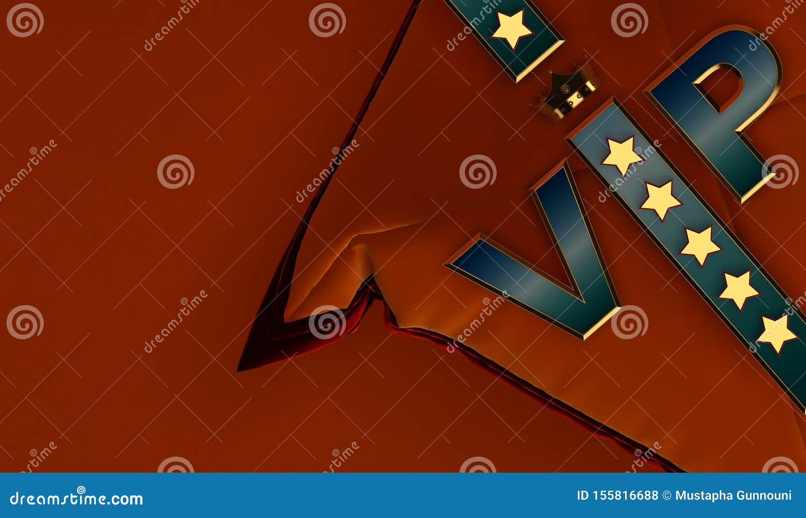 3D Rendering of Golden VIP Withe Crown, Stock Illustration ...