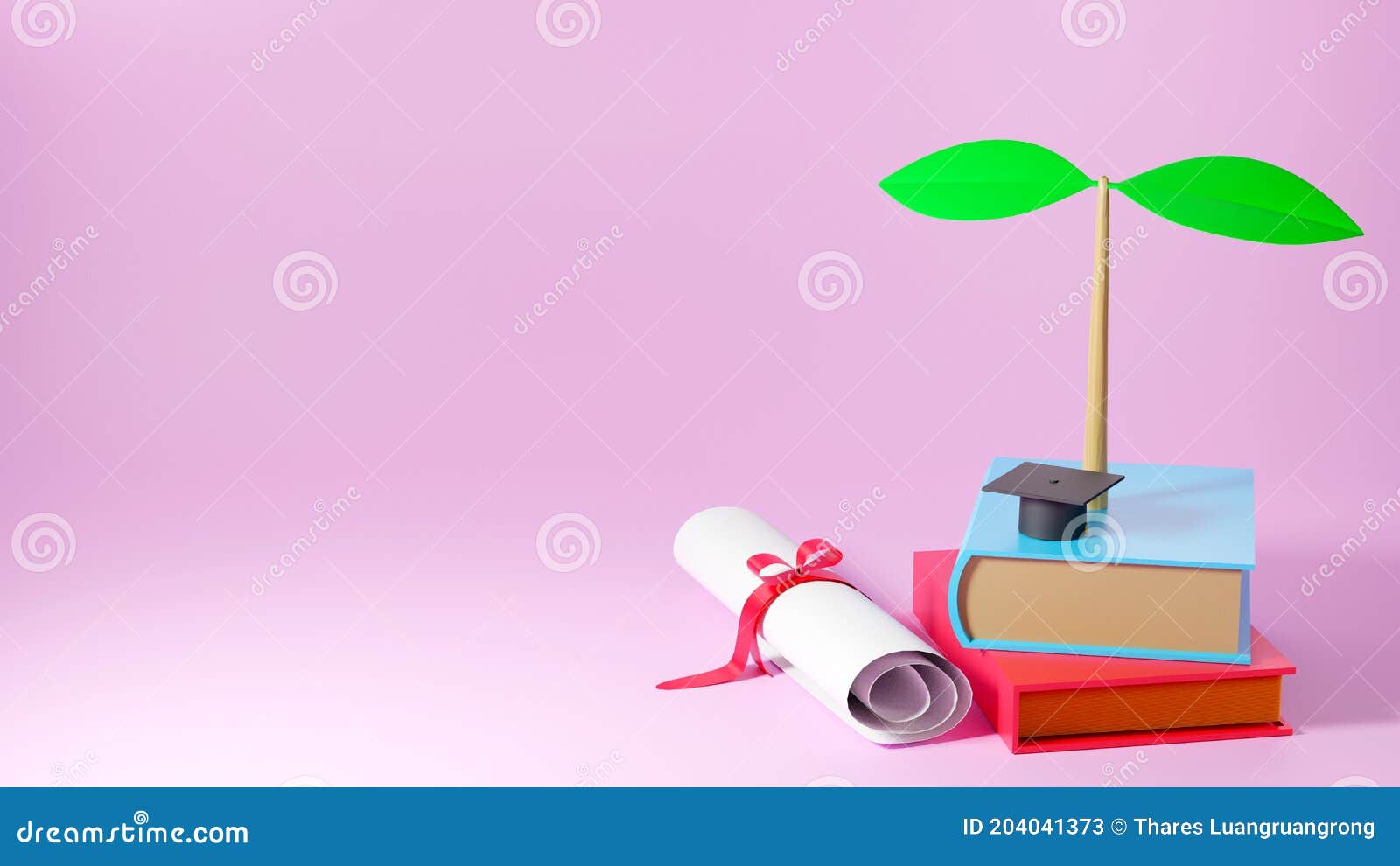 3D Rendering Of Graduation Cap And Bar Graph Shows A Decrease In Education Isolated White ...