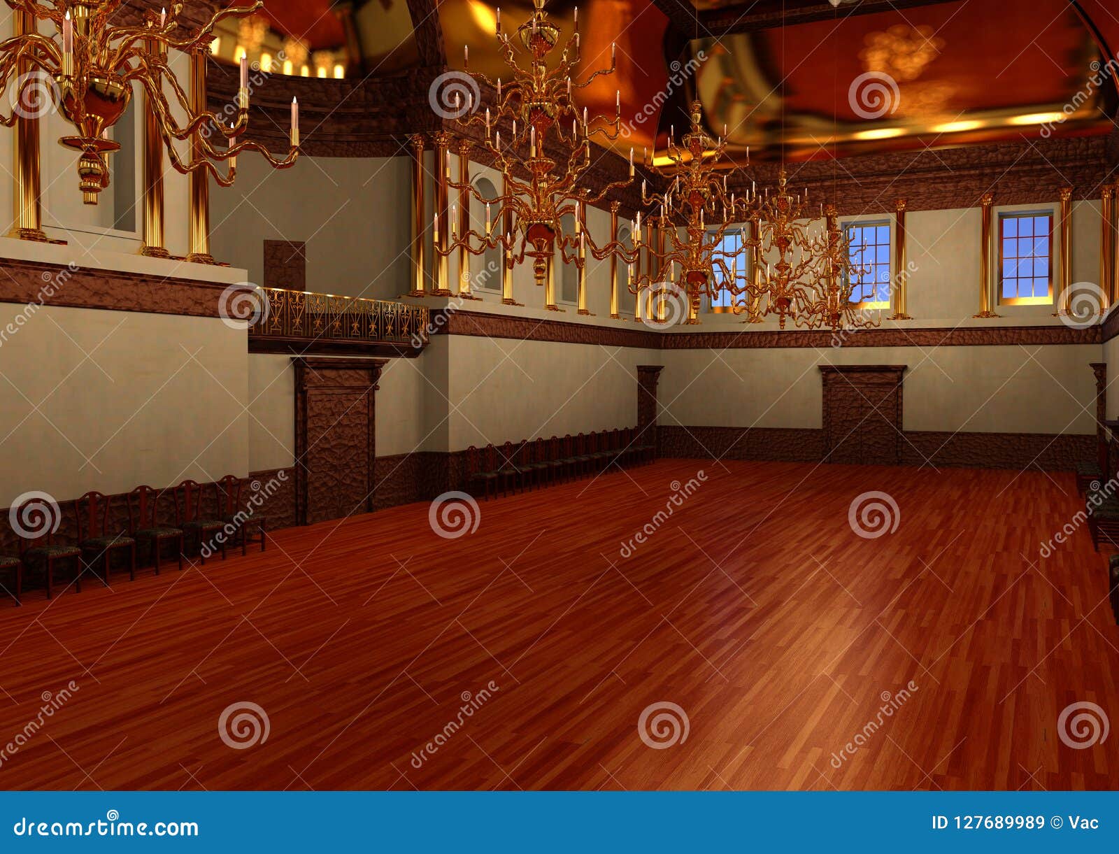 3D Rendering Grand Ballroom Stock Image - Image of rendering, classical ...