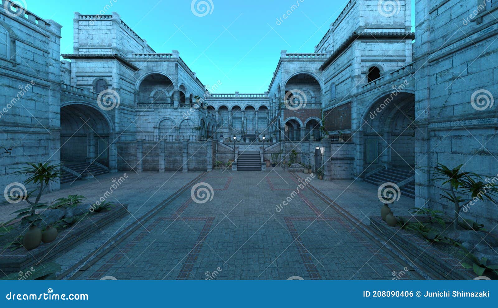 3D Rendering of Grand Castle Stock Illustration - Illustration of ...