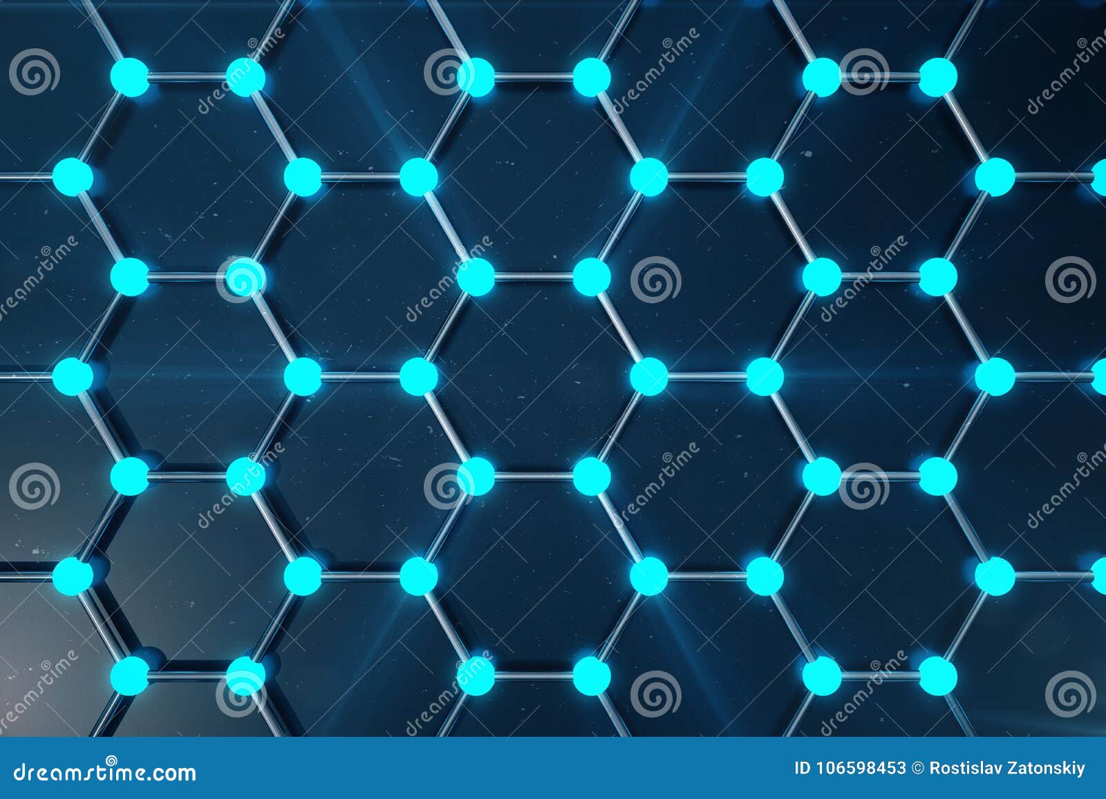 3D Rendering of Graphene Atomic Structure - Nanotechnology Background ...