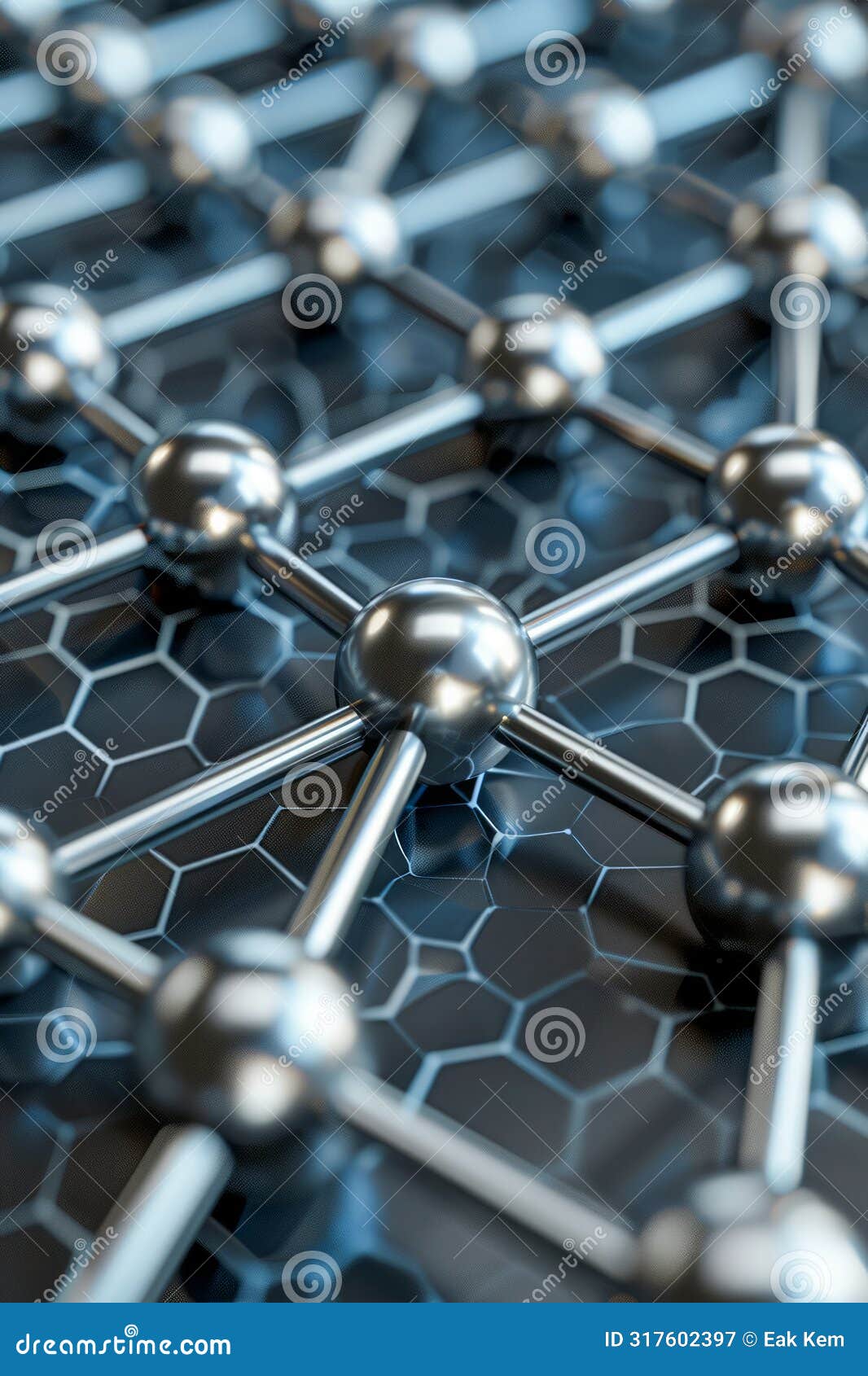 3D Rendering of Graphene Molecular Structure in High Detail on Dark ...