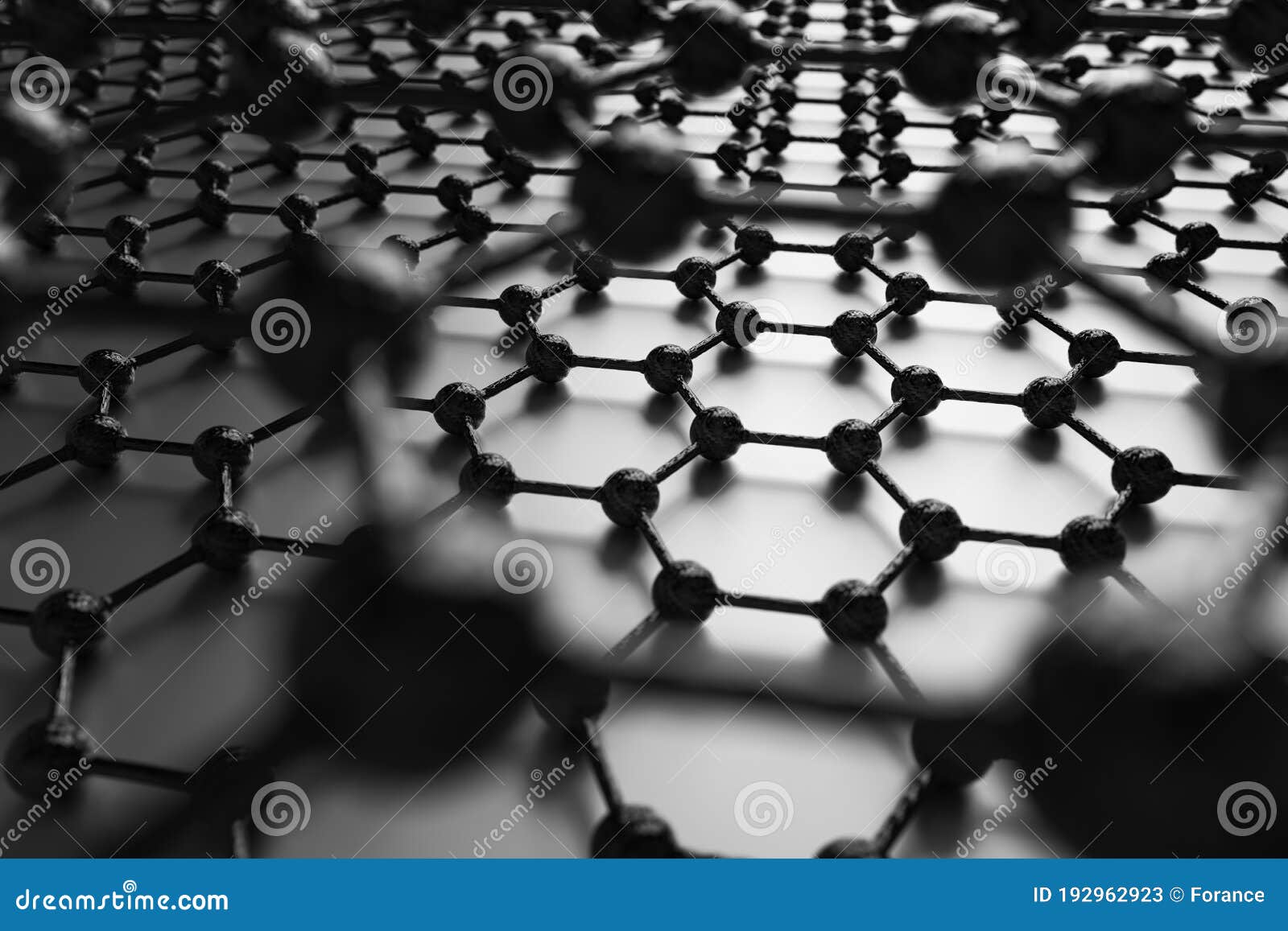 3D Rendering of Graphene Sheets on White Metalic Surface Stock ...